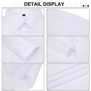 ATOFY Men's Long Sleeve Dress Shirt Regular Fit Casual Button-Down Solid Shirt with Pockets(Army Green, L)