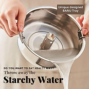 BANU Low Carb Rice Cooker - 4 Cups(white rice), 2 cups(Low carb rice) 7 Preset Functions, 20-Hr Timer, Led Touch, Auto Keep Warm - Healthy Cooking for Keto and Low Glycemic Diets - White / 8-Cup (Cooked) (4-Cup UNCOOKED) Digital Rice Cooker and Food Steam