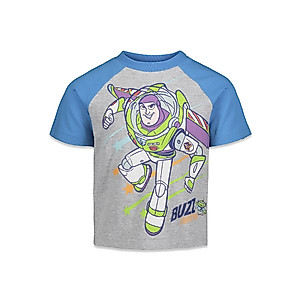Disney Pixar Toy Story Buzz Lightyear Toddler Boys 2 Pack T-Shirts Buzz Lightyear Grey/White 2T