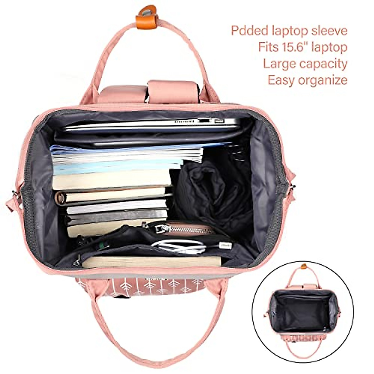 Travel Backpack for Women Laptop Backpack fit 17.3 Inch Notebook, Bookbag School Backpack Womens Backpack Teen Girls with USB Charging Port, Nurse Backpack Teacher Backpack for Work, Travel, Business
