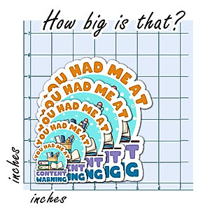 You Had Me At Content Warning Sticker, Smut Stickers, Book Lover Stickers, Romance Reader Stickers, Water Assistant Die-Cut Vinyl Decals for Laptop, Phone, Guitar, Water Bottles, Kindle Stickers