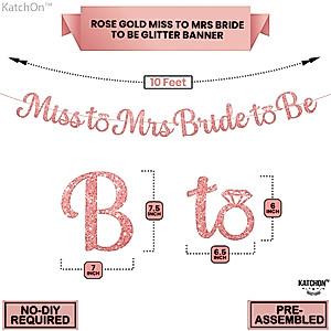 KatchOn, Rose Gold Miss to Mrs Bride to Be Banner - Glitter, 10 Feet, No DIY | Miss to Mrs Banner for Bridal Shower Decorations | Bridal Shower Banner | Bride To Be Sign, Bachelorette Party Decor