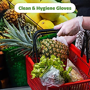 [100 Pack] Clear Powder Free Vinyl Disposable Plastic Gloves - Medium