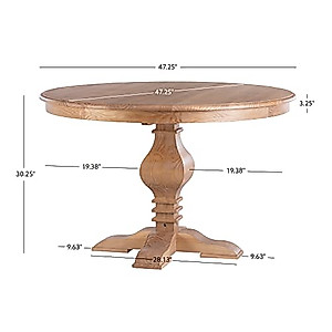 Powell Rustic Honey Natural Pedestal Round Top Sophia Dining Table