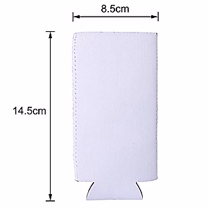 Sublimation Blanks Slim Beer Can Coolers Sleeves,12 oz Neoprene Soft Insulated Reusable Drink Caddies for Water Bottles or Soda, Collapsible Blank DIY Customizable for Parties, Events or Weddings 6pcs