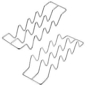 Udebohe Taco Holder, 2-Pack Stainless Steel Taco Rack Tortilla Stand Holders Tray, Hold 3 or 4 Soft or Hard Shell Taco, Oven and Dishwasher Safe