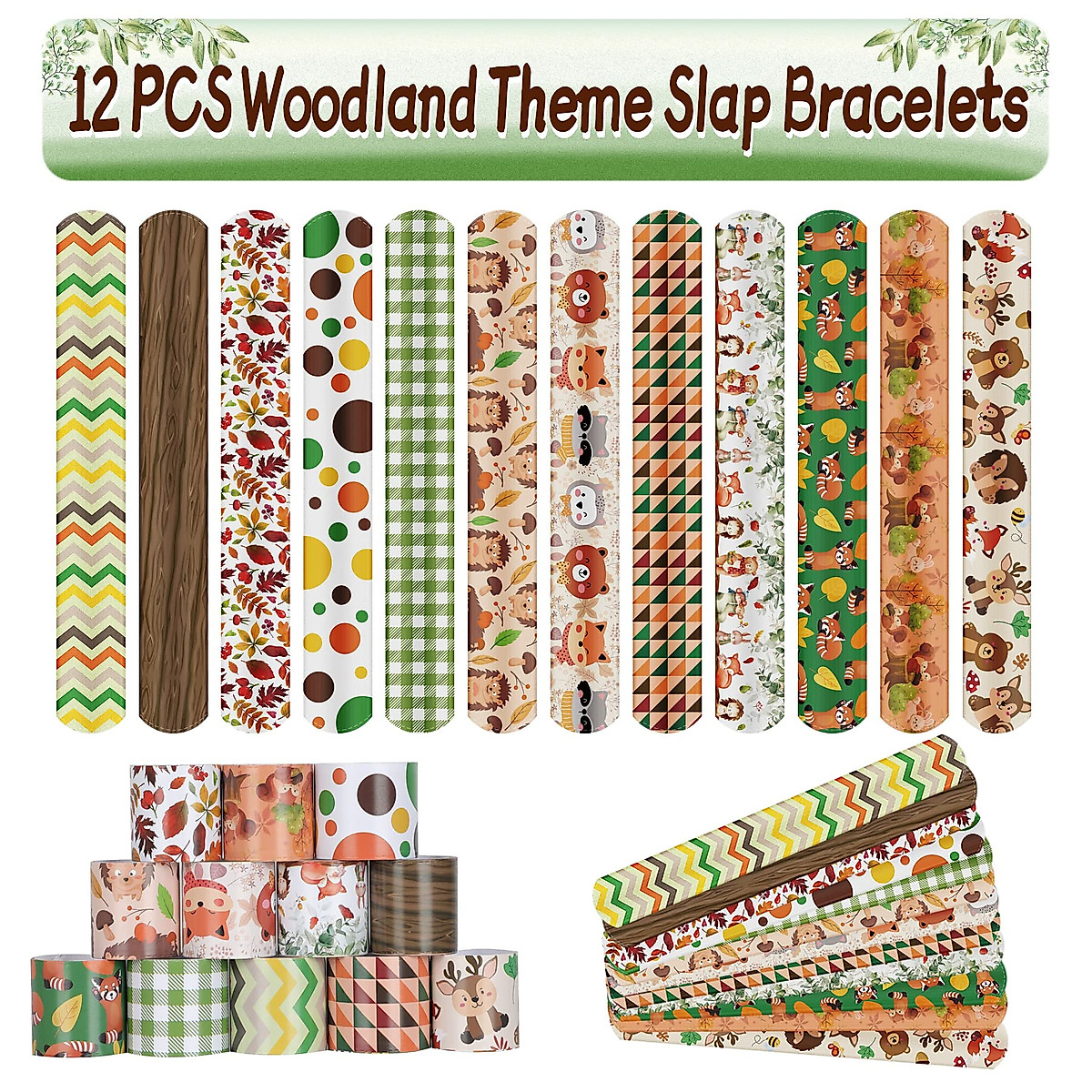 Woodland Party Favors 84 PCS Forest Animals Theme Masks Sticker Keychains Straws Slap Bracelets Bubble Sticks Gift Bags for Kids Woodland Creatures Birthday Party Baby Shower Goodie Bag Fillers