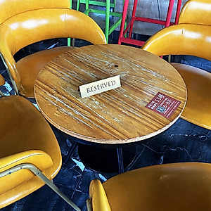 Golden Metal Table Top Reserved Sign for Restaurants, Wedding, Ceremony and Events, Double Sided Tent, 6x1.75 inches (Pack of 6)