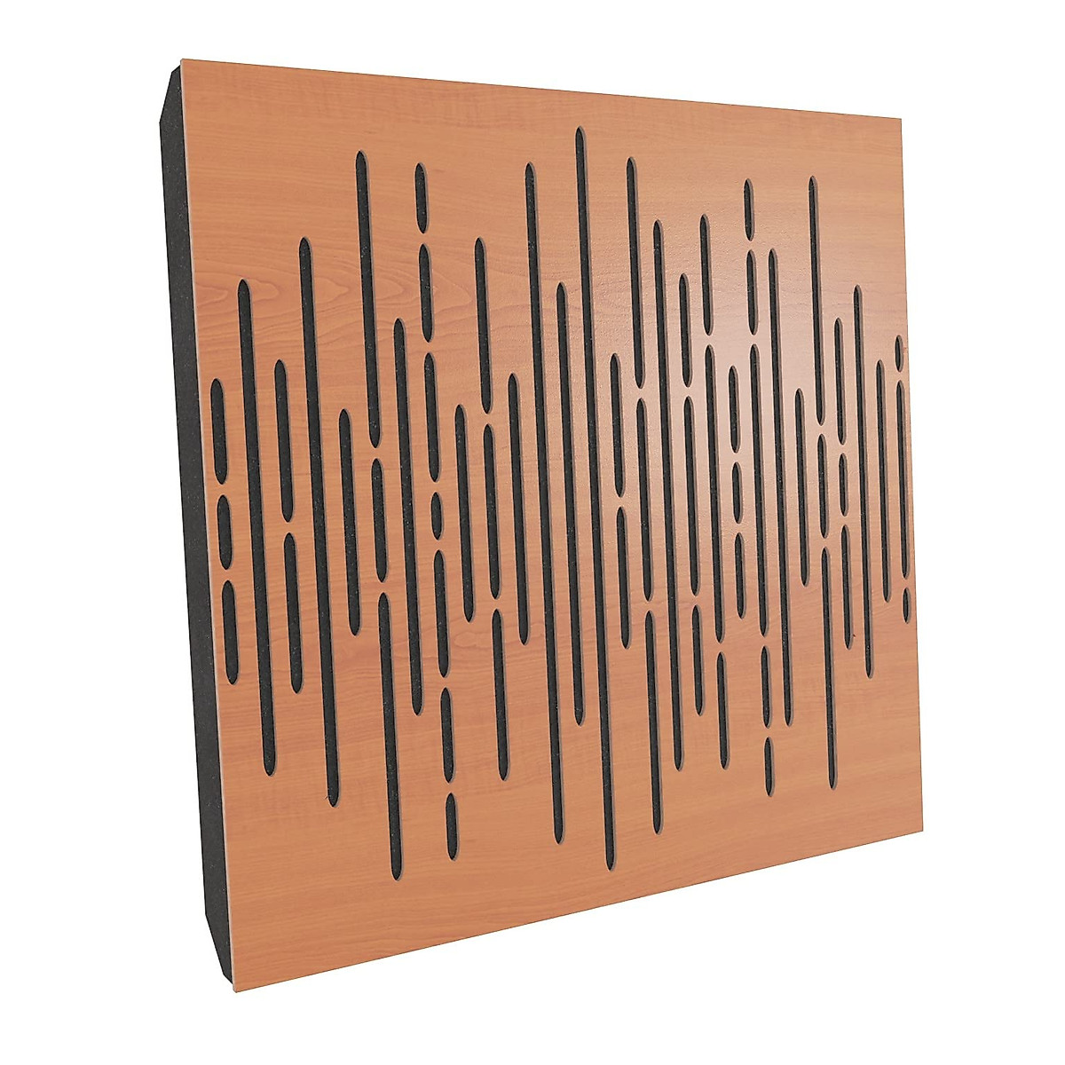 (2 Pack) — Sound Absorption-Diffuse Acoustic Panel «Wave» | 19.7''x19.7''x2.1" | High Density Foam | Absorption - Diffusion - Reflection - Soundproofing - Insulation | Wood laminated: (Cherry)