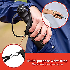 Ergonauts Windproof Vented Double Canopy Travel Umbrella with Teflon Coating - Portable Compact Foldable Lightweight Design and High Wind Resistance (Black)