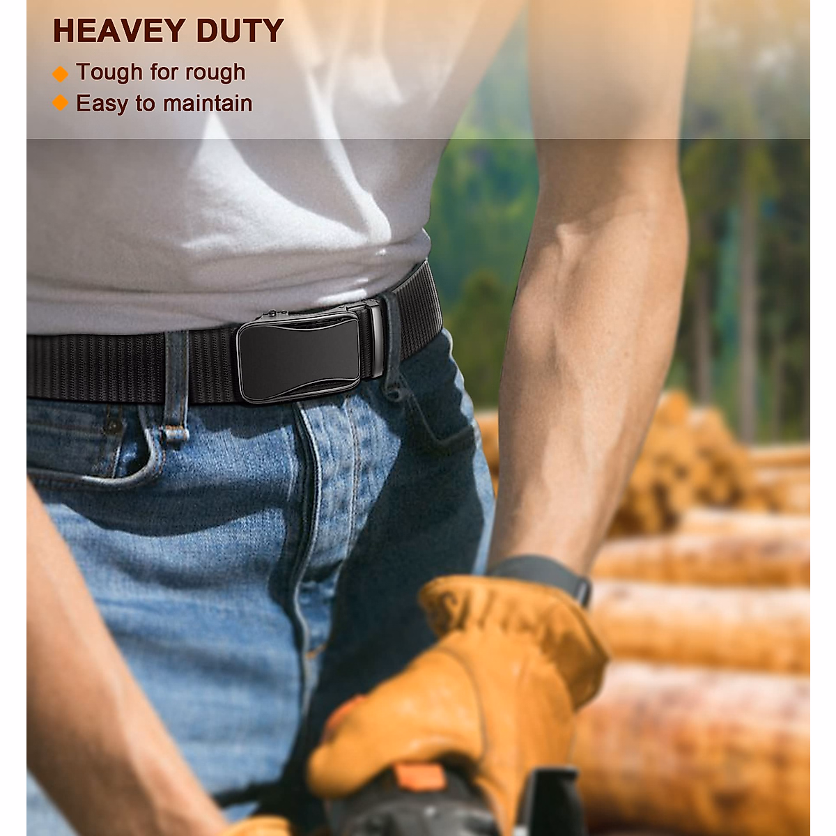 BULLIANT Mens Ratchet Belt Reversible,Web Nylon Casual Belt for Men Golf Hiking Pants Jeans 2 In 1