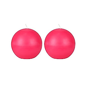 Zest Candle 2-Piece Ball Candles, 4-Inch, Hot Pink