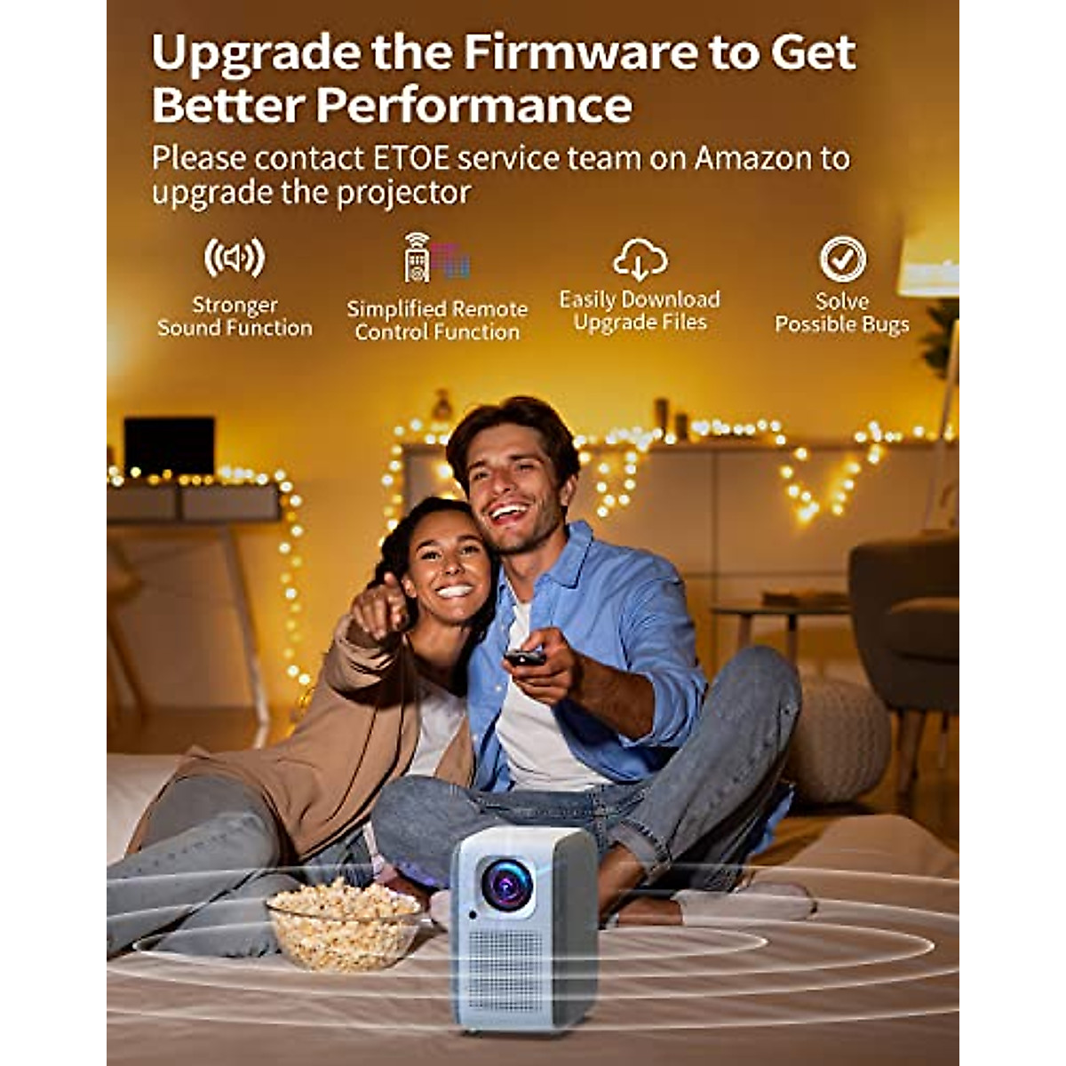 Native 1080P FHD Projector, 4K projector with Netflix-Certified, Android TV10.0, 5000+ Apps, 350 ANSI, Stereo Speaker, 5G WiFi & Bluetooth, Movie Projector Wireless Compatible with iOS/Android/Windows