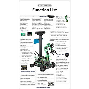 Yahboom X3 Plus Adults Robot with Jetson Nano 4GB SUB Switchable Dual Cameras Visual Grab Robot Arm Mecanum Wheel Omnidirectional Robot