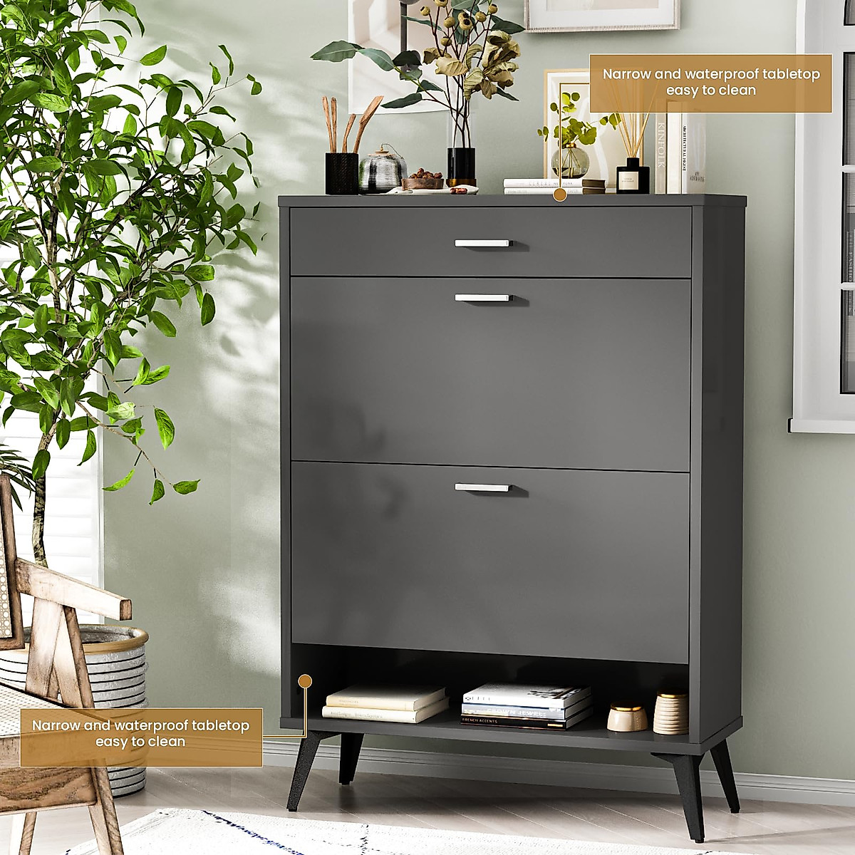 AWQM Shoe Cabinet, Grey