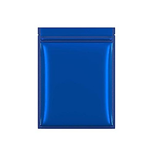BYRDIES BAGS - Smell Proof Mylar 100 Count Resealable Heat Seal Food Safe Storage Pack With Clear Window - For Snacks Treats Jewelry Crafts Beads (3X4 inch, Blue)