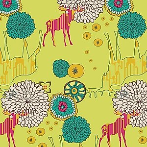 Art Gallery Fabrics Art Gallery Utopia Paradise Dwellers Neon Fabric, Green