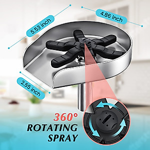 Glass Rinser for Kitchen Sink, Cup Washer for Sink, Bottle Washer, 304 Stainless Steel Cup Rinser for Sink, Glass Washer for Kitchen Sink, Glass Cleaner for Sink - Brush Nickel by Washsh…