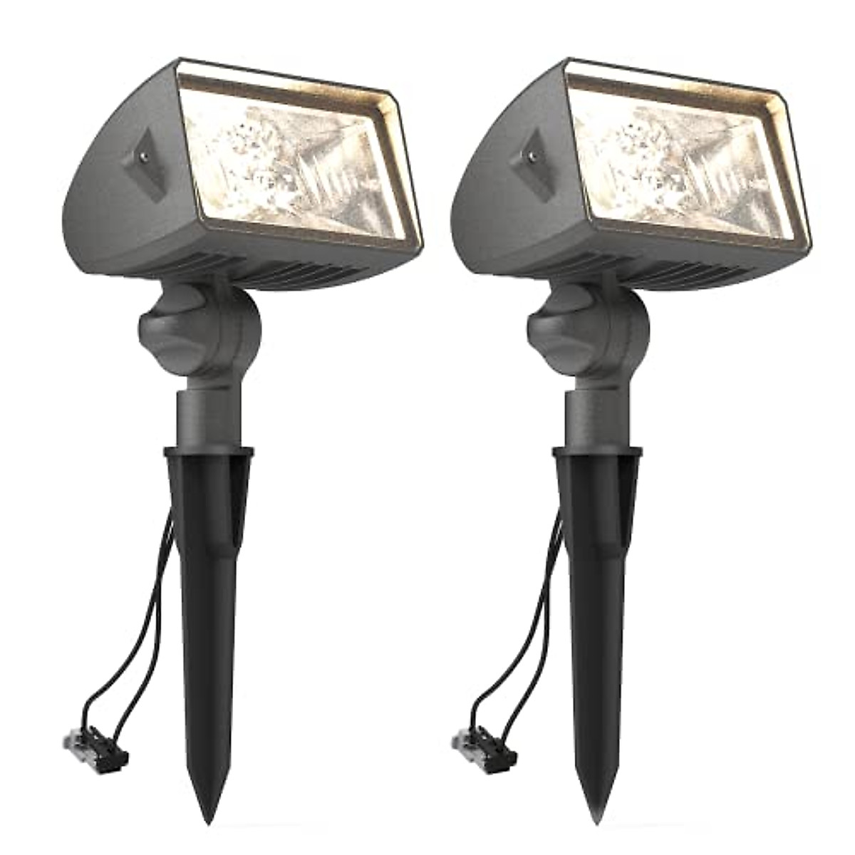 VENUS MANUFACTURING 2 Pack Low Voltage Wall Wash Lights 12V LED Landscape Lighting 18 Watt 600 Lumen Flag Light 2700K Warm White Metal Outdoor Spotlight Black Trees Light for Garden & Yard