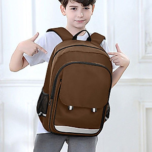 ODAWA Coconut Brown School Bags for Kids Large Capacity Lightweight Bookbags Girls Boys Backpack for Kids
