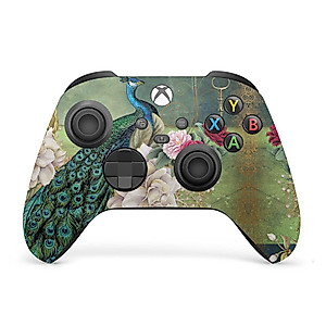 Head Case Designs Officially Licensed Jena DellaGrottaglia Peacock Animals Vinyl Sticker Gaming Skin Decal Cover Compatible With Xbox Series X Console and Controller Bundle