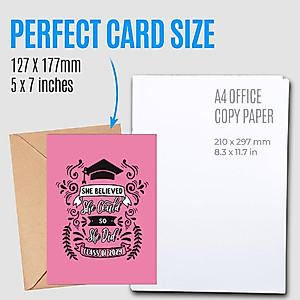 Graduation Card for Her - High School College Graduation Cards 2024 for Women - Masters Degree Congratulations Cards for Girls - Proud of You Card for Daughter, Granddaughter, Sister, Niece...