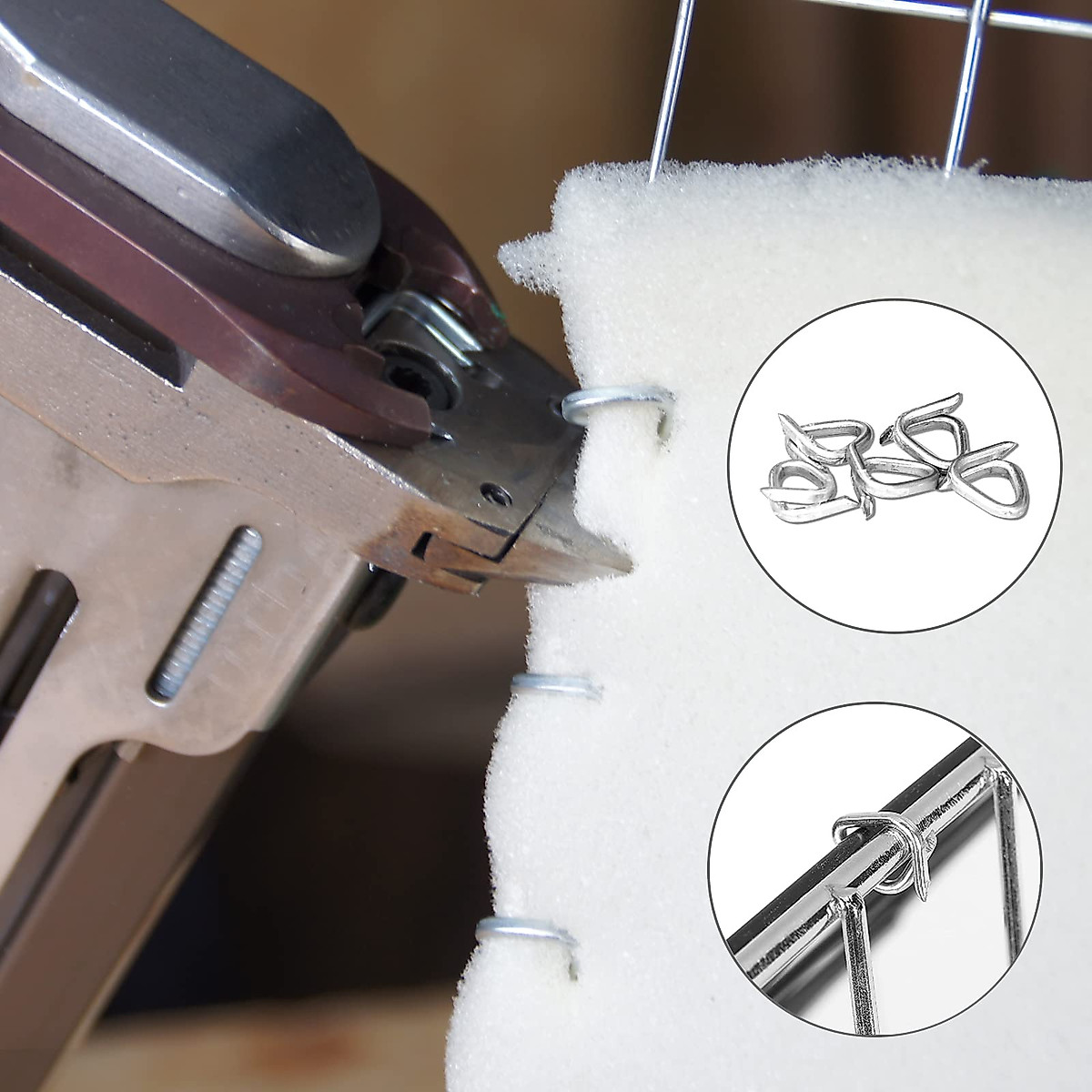 HR-22 15 Gauge 3/4'' Crown Galvanized D-Rings Hog Rings D Ring Staples for HR22 Hog Ring Plier D Ring Gun 1600 PCS/BOX