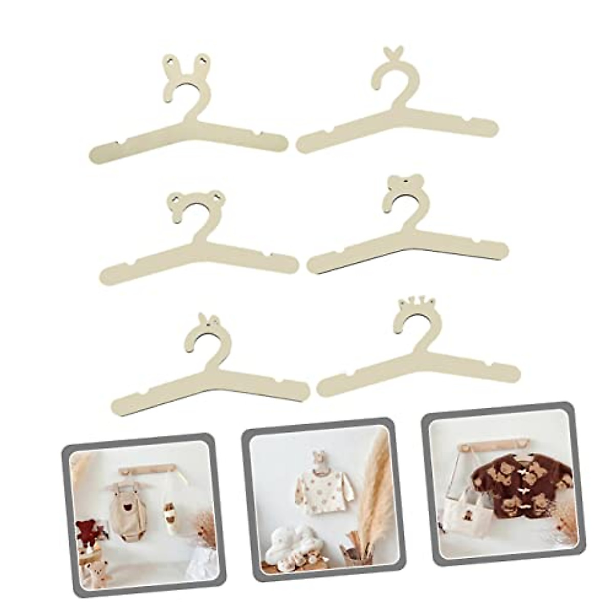 Cabilock 18 Pcs Small Wooden Hanger Mini Clothes Rack Hangers for Clothes Bulk Toys Baby Hanger Wardrobe Hangers Miniature Clothes Hangers Child Clothes Household Mini Toys