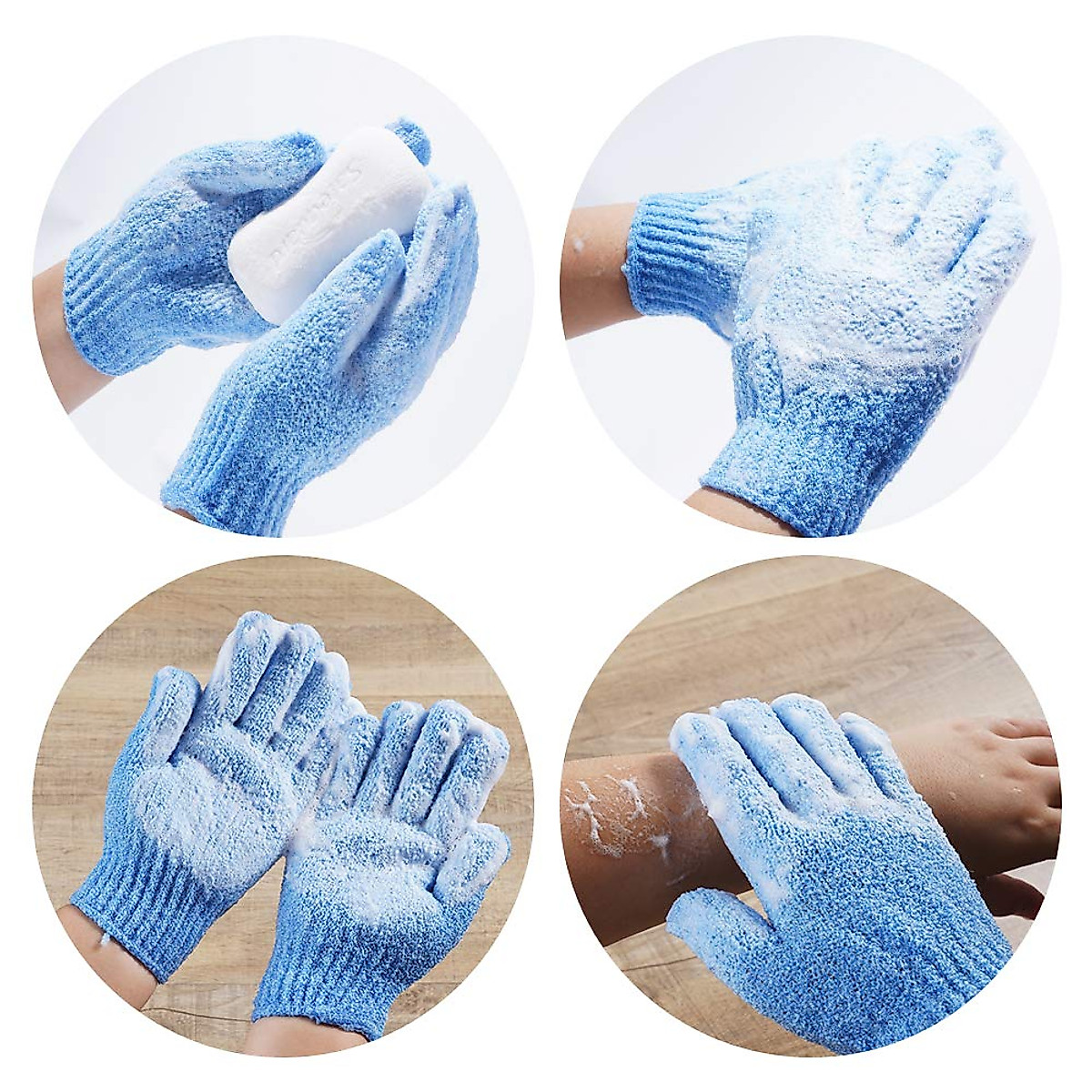 10 Pairs Exfoliating Gloves,Made of 100% Nylon,10 Colors Double Sided Exfoliating Gloves for Beauty Spa Massage Skin Shower Body Scrubber Bathing Accessories.