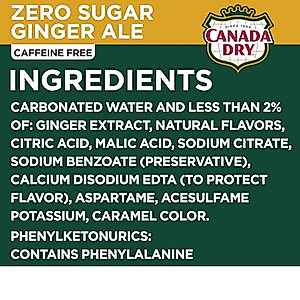 Diet Canada Dry Ginger Ale Soda, 12 Fluid Ounce Bottle, 8 Count