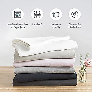 Baloo Soft 15lb Full/Queen Weighted Blanket with Removable Linen Cover - Heavy Cotton Quilted Blanket - Oatmeal, 60x80 inches Living