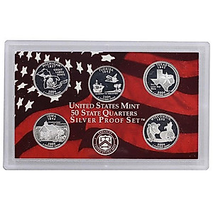 1999 No Mint Mark - 2008 Silver Proof State Quarter Run 90% Silver No Boxes or COAs 50 Coins (1/4) Seller Gem Deep Cameo
