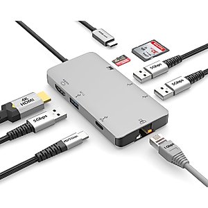EZQuest USB C Hub Docking Station 8 in 1 with 4K HDMI, 1 Gbit Ethernet, 3 USB A 3.0 Ports, 1 USB-C PD/Data, SD/Micro SD for Work and Travel, Compatible with MacBook/Dell/HP/Lenovo/Laptops