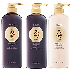 Daeng Gi Meo Ri- Ki Gold Premium Special Set 3 Pack [Shampoo x2, Treatment x1], Promoting Hair Growth, Effectively Moisture to Dry and Rough Hair, No Artificial Color