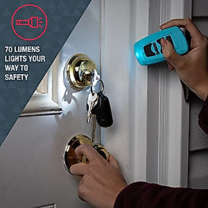 SABRE Compact Stun Gun, Flashlight & Personal Alarm –Rechargeable 3-in-1 Personal Safety Tool w/ Wrist Strap for Quick Access