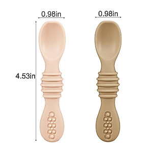 PandaEar Silicone Toddler Plates and Bowls Set| 2 Pack Baby Suction Plates + 2 Pack Baby Suction Bowls and 2 Spoons First Stage