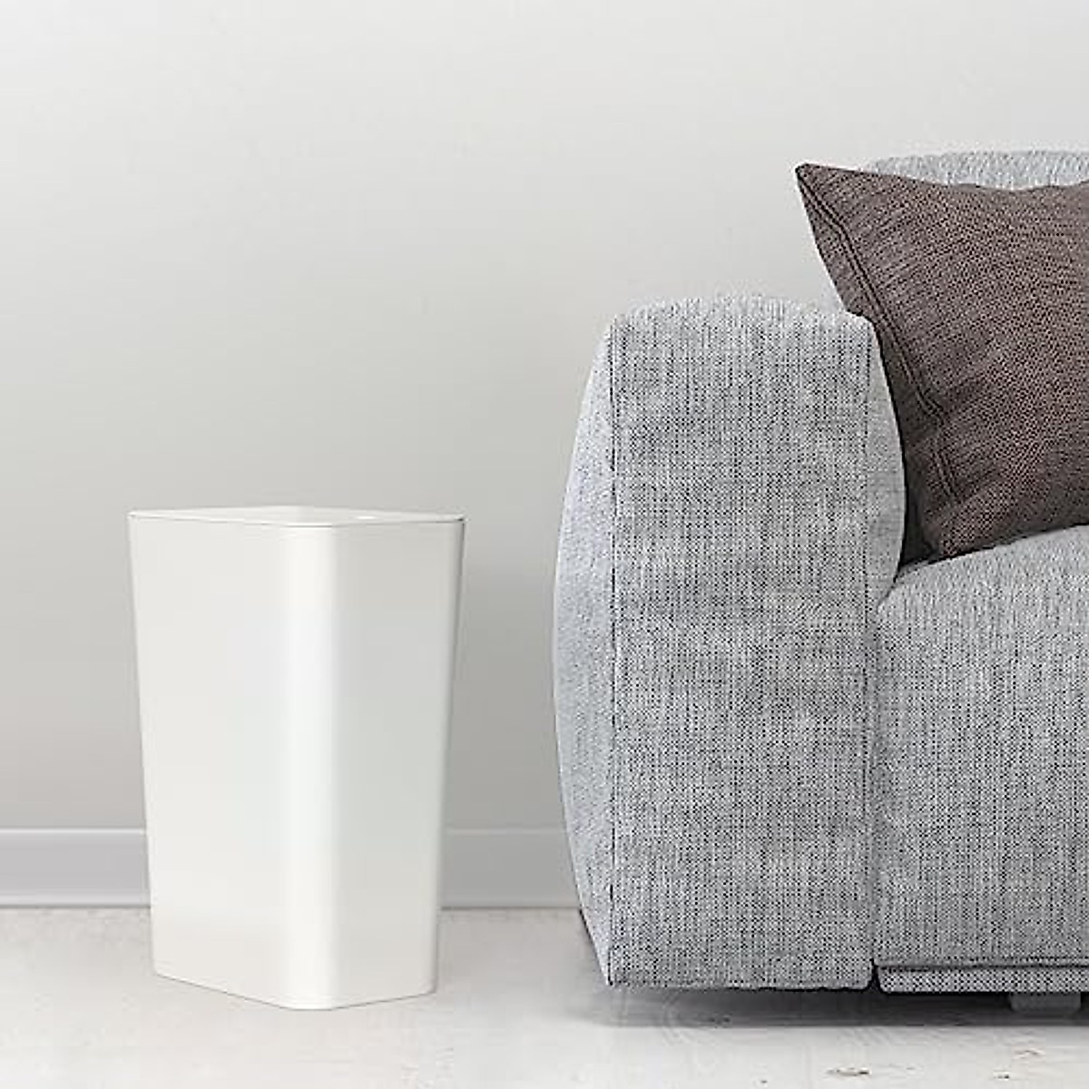 LIANTRAL 3 Pack Bathroom Trash Can with Lid, 2.6 Gallon Small Trash Can with Press Type Lid, Kitchen Trash Can, Garbage Bin Wastebasket for Kitchen, Bathroom, Bedroom, Office, Laundry, White