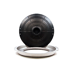 COOKKING - Korean Traditional BBQ Grill Pan, Cauldron Lid Shape - Stovetop Nonstick Indoor/Outdoor Smokeless BBQ Cast Aluminum Grill Pan