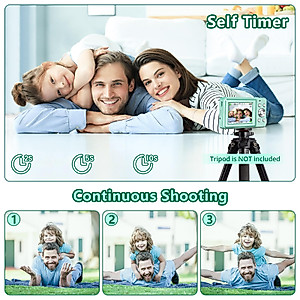 Digital Camera, FHD 1080P Point and Shoot Digital Camera for Kids with 16X Zoom, Anti-Shake, 44MP Vlogging Cameras with 32GB Card, Compact Small Digital Camera for Teens, Girls, Boys Students