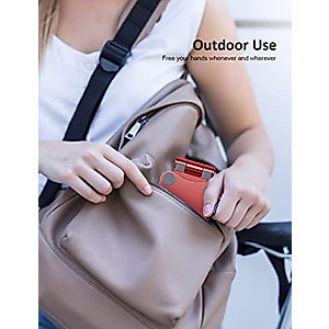 Tobeoneer Foldable Cell Phone Stand - Desk Phone Holder, Adjustable Alluminum Dock for iPhone 14 13 12 11 Pro XR XS Max 8 7 6 6s Plus Mini iPad Tablet (Red)