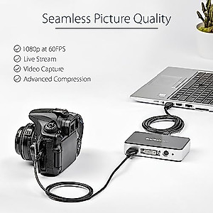 StarTech.com HDMI Video Capture Device - 1080p - 60fps Capture Card - USB Video Recorder - with HDMI DVI VGA, TAA (USB3HDCAP)