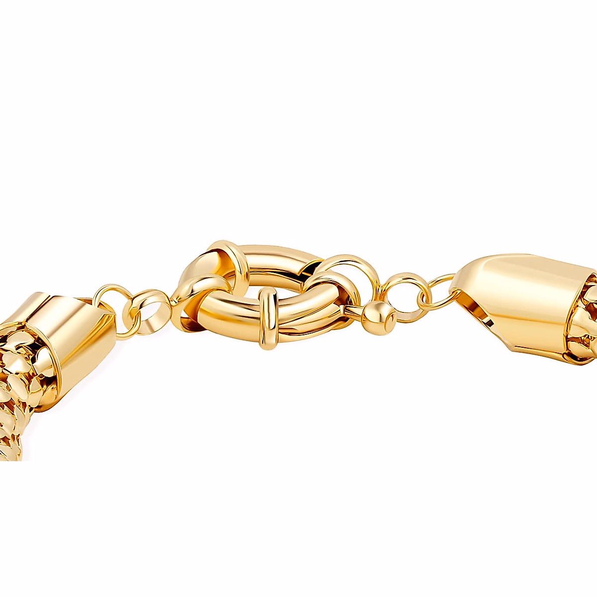 Barzel 18K Gold Plated Popcorn Mesh Bracelet for Women, 7.5 Inches - Made in Brazil