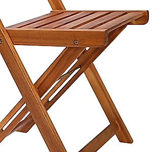 KTHLBRH (Fast Shipments) Wooden Folding Chair | for Porch, Lawn, Garden, Backyard, Balcony, Deck, Pool, Indoor, Outdoor Outdoor Bistro Chairs 2 pcs Solid Acacia Wood