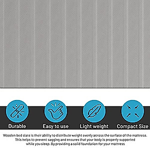Mayton, 0.75-Inch Heavy Duty Mattress Support Wooden Bunkie Board/Slats with Covered, Queen, Grey