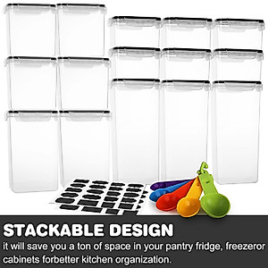 RAZCC Airtight Food Storage Containers Set, 36 PACK Cereal Storage Containers for Kitchen and Pantry Organization BPA Free Kitchen Canisters for Cereal, Rice, Flour & Oats, Free Marker and Labels