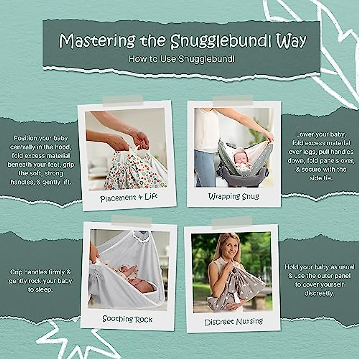 Snugglebundl – Move Without Waking | Organic Cotton | Best Baby Travel System | Elective C-Section (Baby Bumble, Lightweight, Baby Haze)