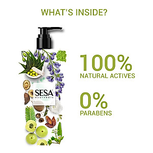 SESA Ayurvedic Medicinal Shampoo Hairfall Control Anti Dandruff Shampoo Infused with 17 Ayurvedic Herbs Smooth & Shiny Hair For Men & Women - 500 ml or 16.90 oz