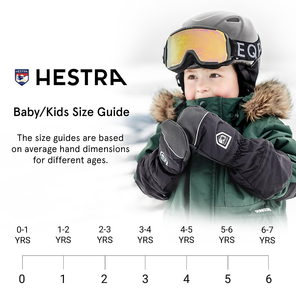 Hestra Baby Zip Long Mitt (Child 1-9yrs) | Waterproof, Insulated Mittens for Toddlers & Kids for Winter & Playing in The Snow - Dark Navy - 2