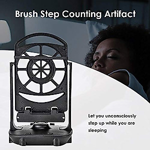 USvictory Phone Swing Steps Counter Compatible for Pokemon Go Cellphone Pedometer Accessories (USB Cable, Support 2 Phones, Smart Watch, Mute Version) Quick Steps Earning Device (Black)