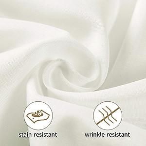 Ascoza 6pack 90x156 Inch Ivory Rectangular Tablecloth 8 Feet Table Cloth in Polyester Fabric for Wedding/Banquet/Restaurant/Parties